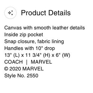 Coach | Bags | Coach Marvel Black Widow Tote Bag | Poshmark